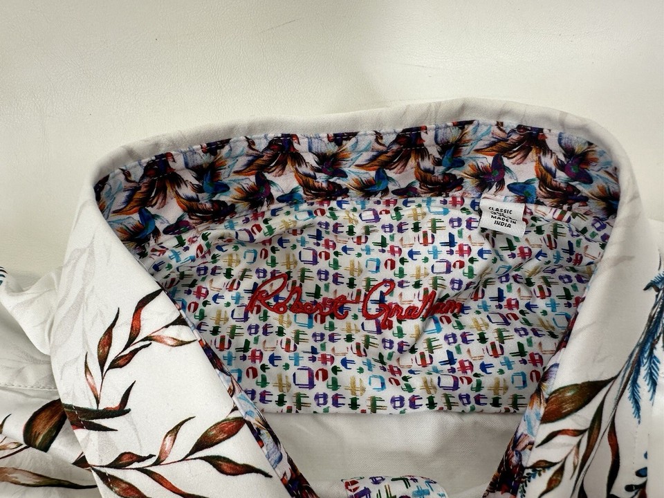 Robert Graham Deep Sea Embroidered Print Shirt Short Sleeve Classic Men ...