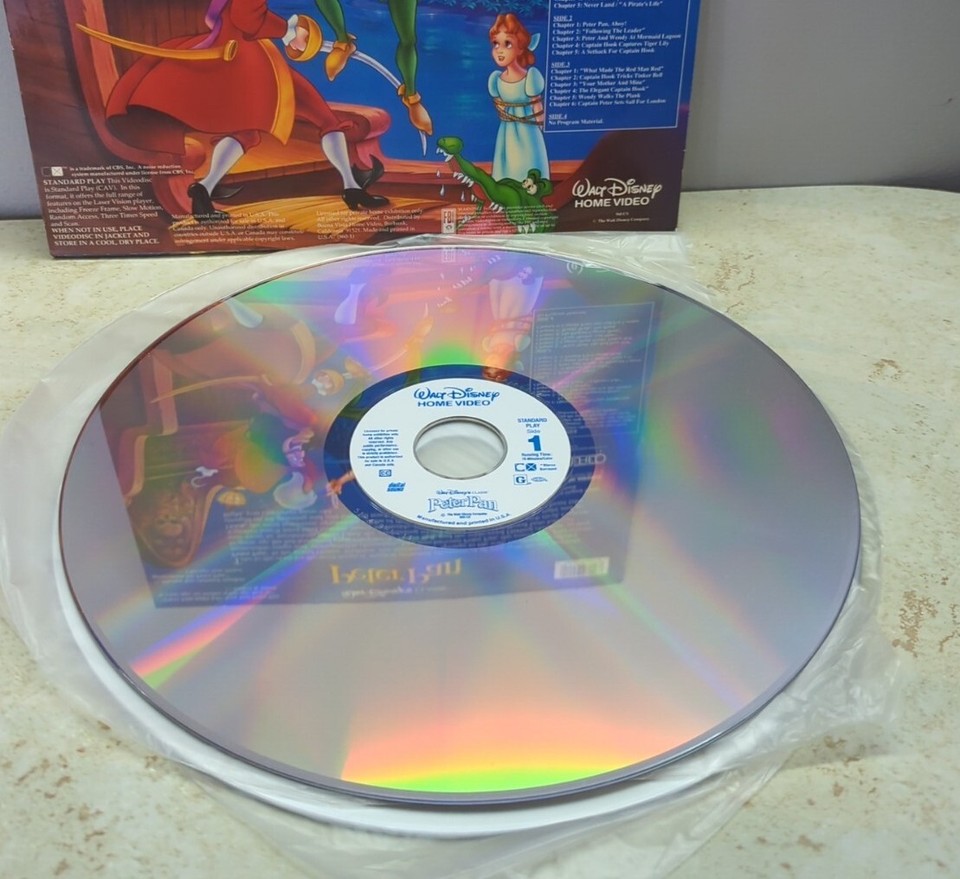 PETER PAN LASERDISC LD Laser Disc Movie Walt Disney's Classic Stereo ...