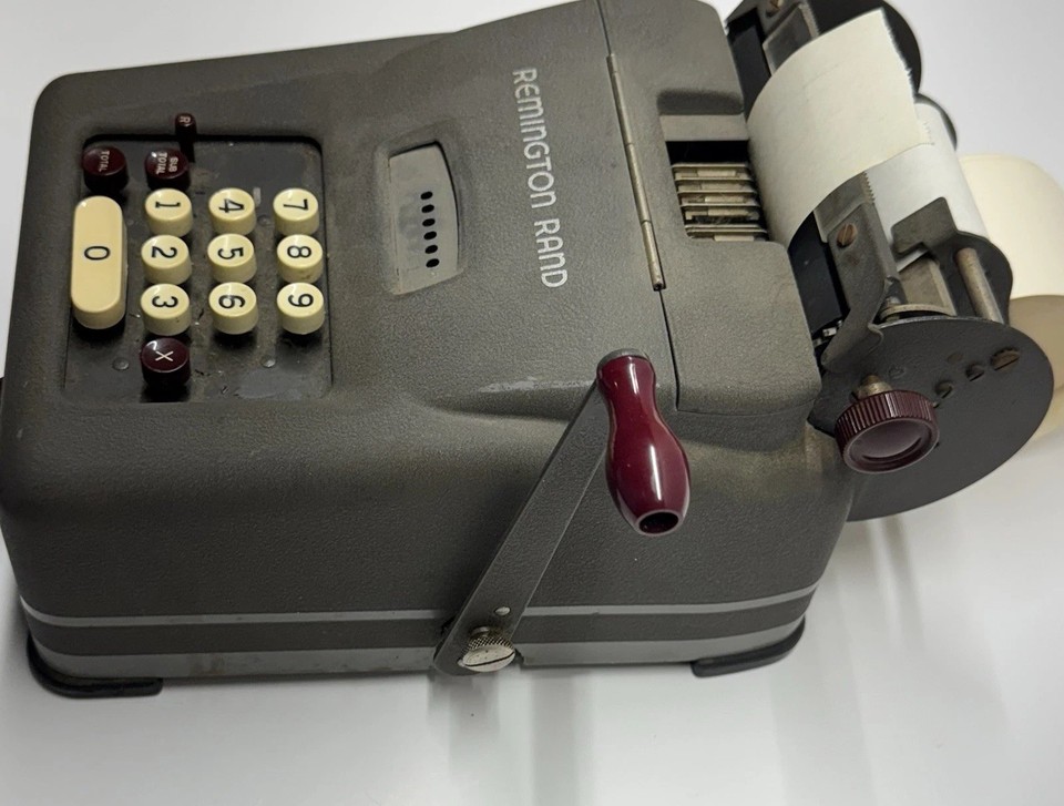 REMINGTON RAND Manual Hand-Crank Adding Machine Calculator Vintage | eBay