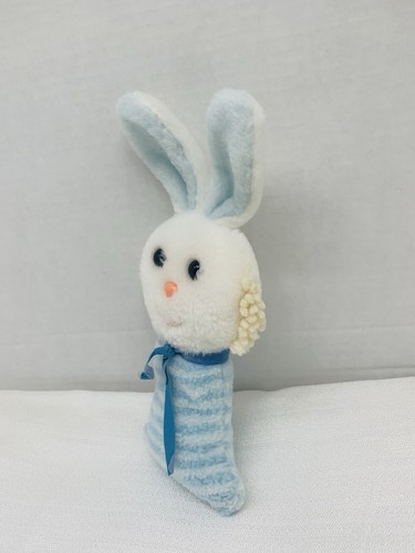 Vtg Eden Plush Stuffed Bunny Rabbit Striped Baby Rattle Adorable Soft ...