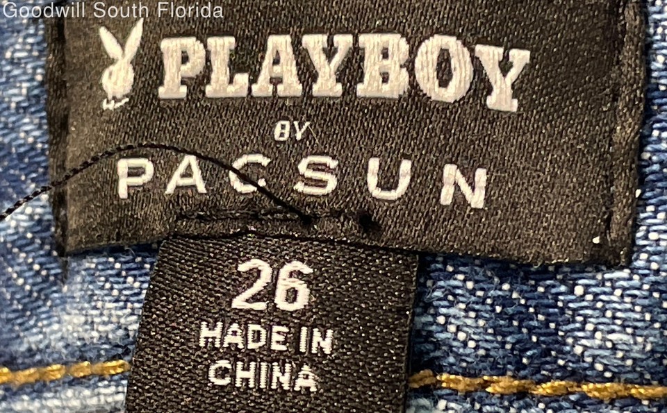 Playboy By PacSun Womens Blue Cotton Slash Pocket Straight Leg Jeans ...