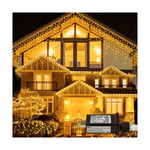 33FT 300 LED Icicle Lights Outdoor Waterproof Icicle Christmas Lights ...