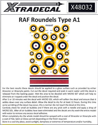 Xtra Decals 1/48 RAF ROUNDELS TYPE A1 | eBay