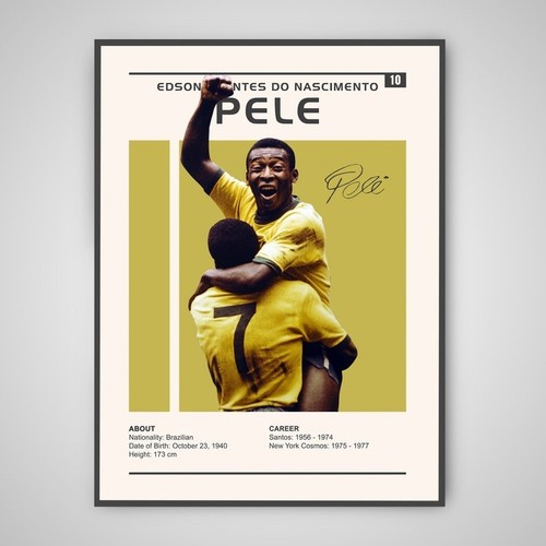 Pele Poster, Pele Print, Football Gift, Sports Poster, Football Player ...