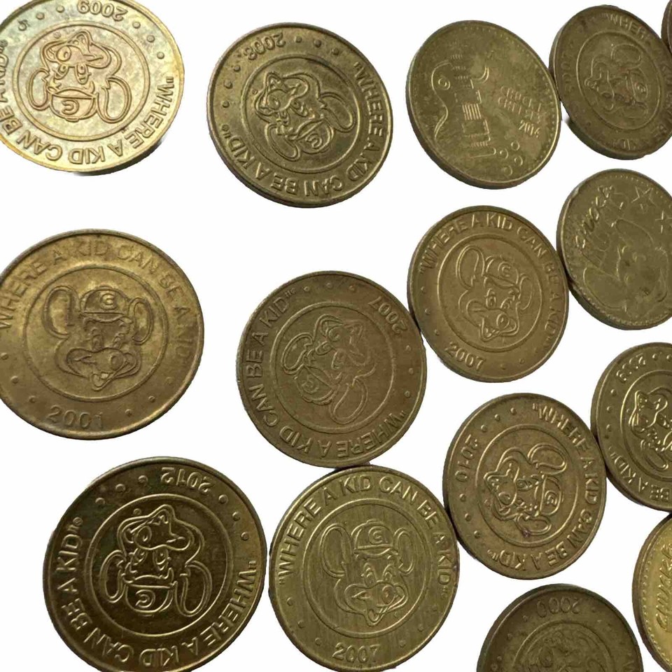 Chuck E Cheese Game Tokens Coins 1993-2014 Lot of 54 Circulated Coins ...
