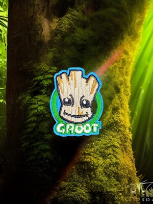 Baby Groot Head Embroidered Iron On Patch 1.75" x 2.5" *FREE SHIPPING ...