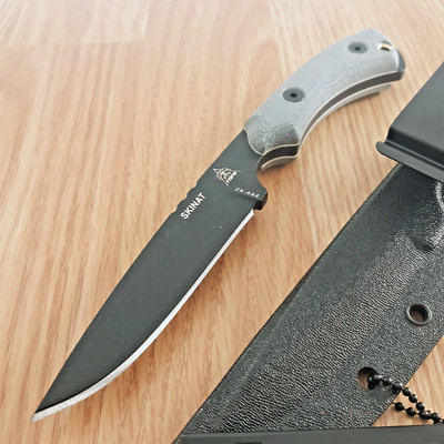 TOPS Skinat Fixed Knife 3.5 Black 1095 Steel Full Tang Blade Micarta ...