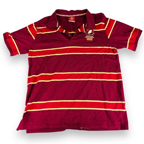 Queensland QLD Maroons Striped Polo Shirt Mens L 2008 State of Origin ...
