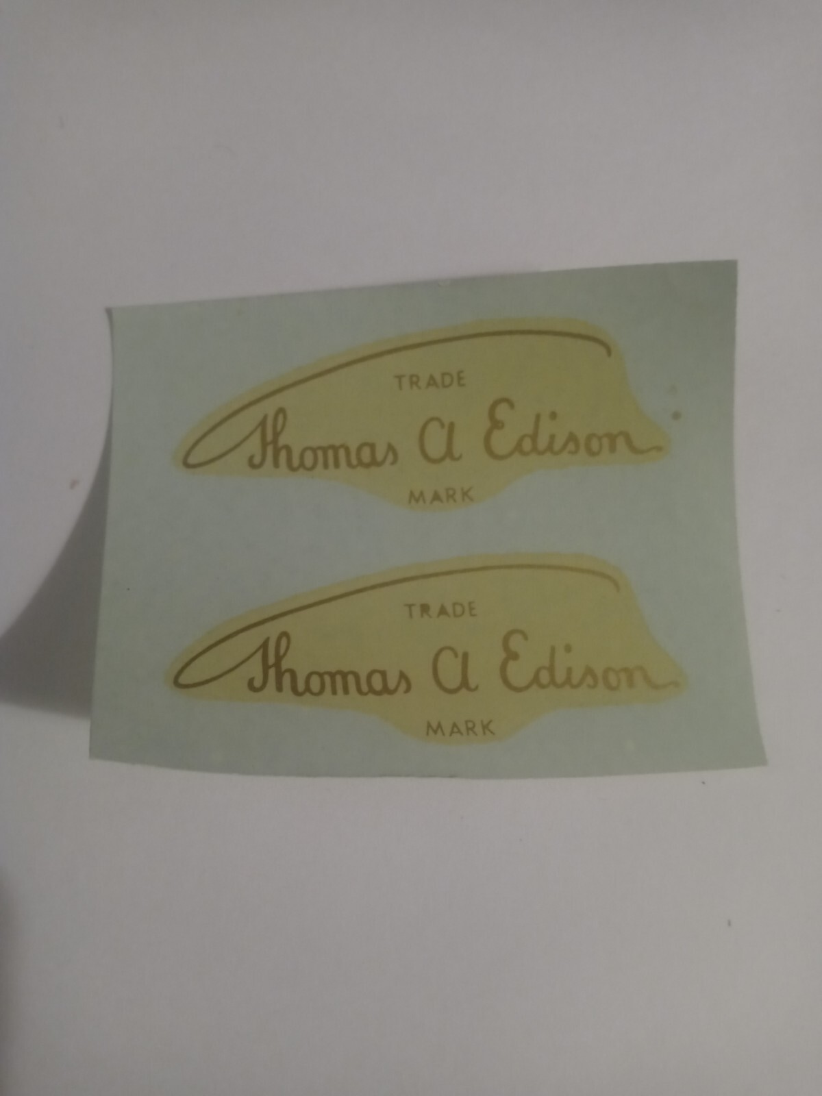 (2)Thomas A. EDISON PHONOGRAPH Signature Decal For Restoration. USA | eBay