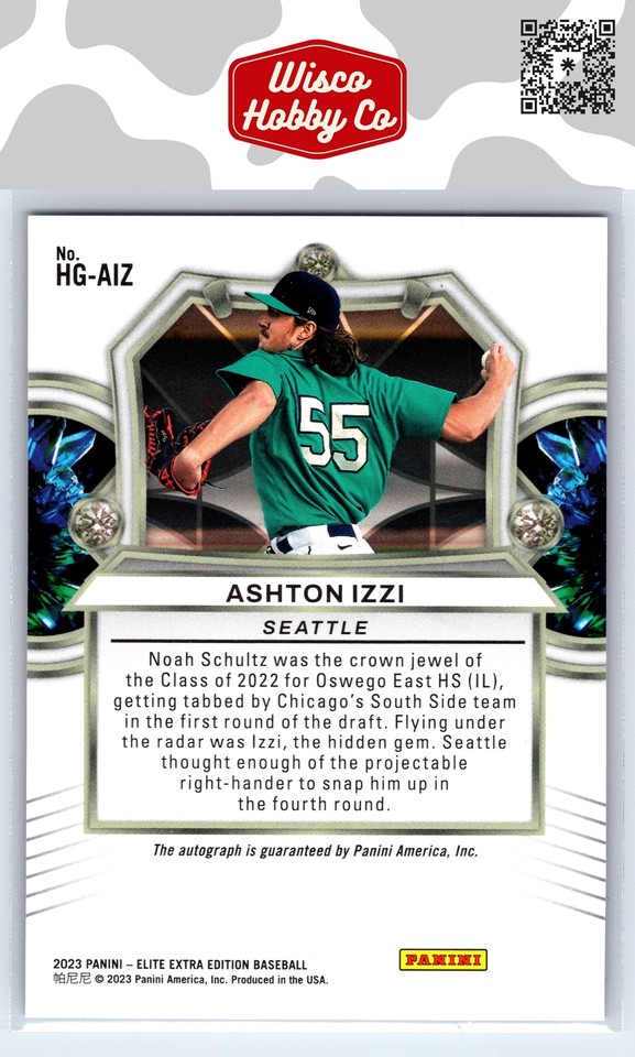2023 Panini Elite Extra Edition Ashton Izzi #HG-AIZ Hidden Gems Seattle ...