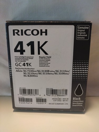 Ricoh 41K Ink Cartridge Black New Sealed | eBay