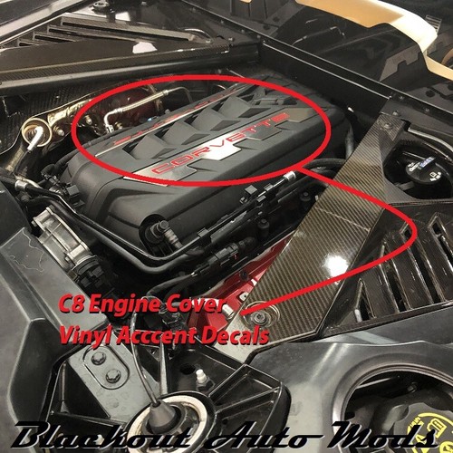 RED Engine Cover Vinyl Letter Decal Kit Fits 2020-2024 C8 Corvette ...