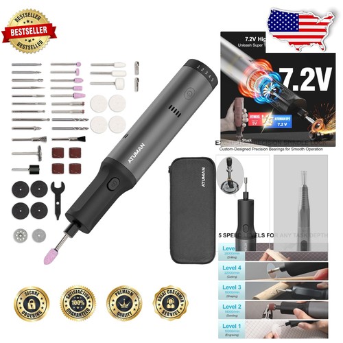 High-Torque 7.2V Cordless Rotary Tool Kit with Fast Charging & 42 ...