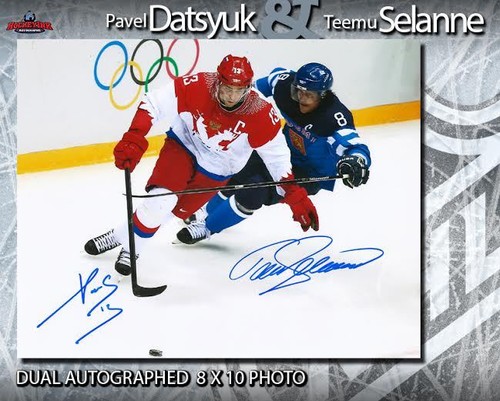 PAVEL DATSYUK & TEEMU SELANNE Dual Signed 8x10 Photo - 70293 | eBay