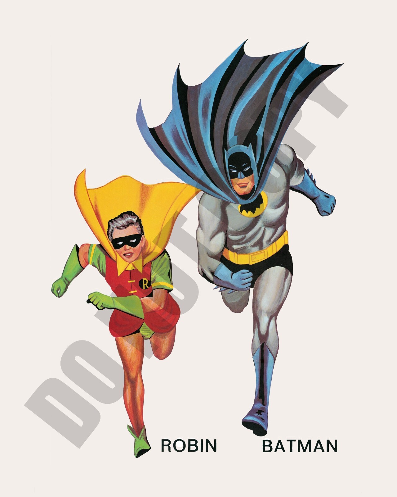 1966 Batman and Robin Illustration For TV Show & Comic Books 8x10 Photo ...