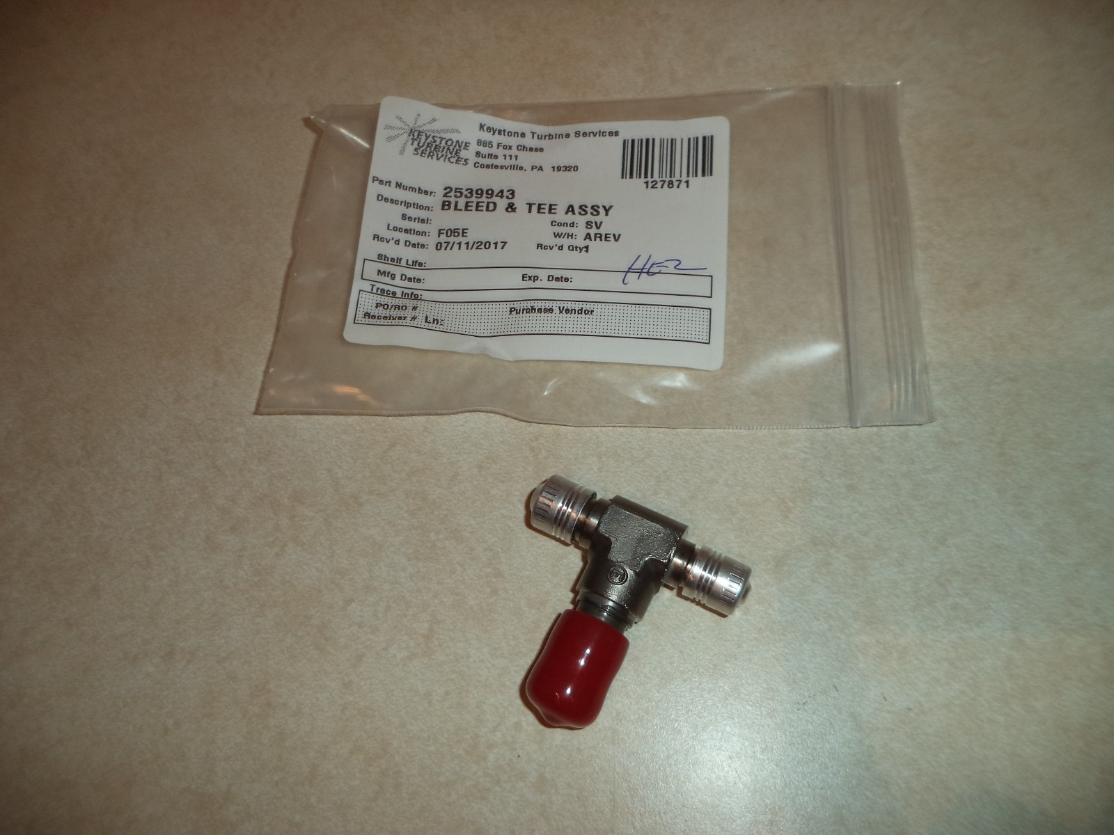 Honeywell Aerospace Bleed and Tee Assy 2539943 with FAA 8130 allison ...