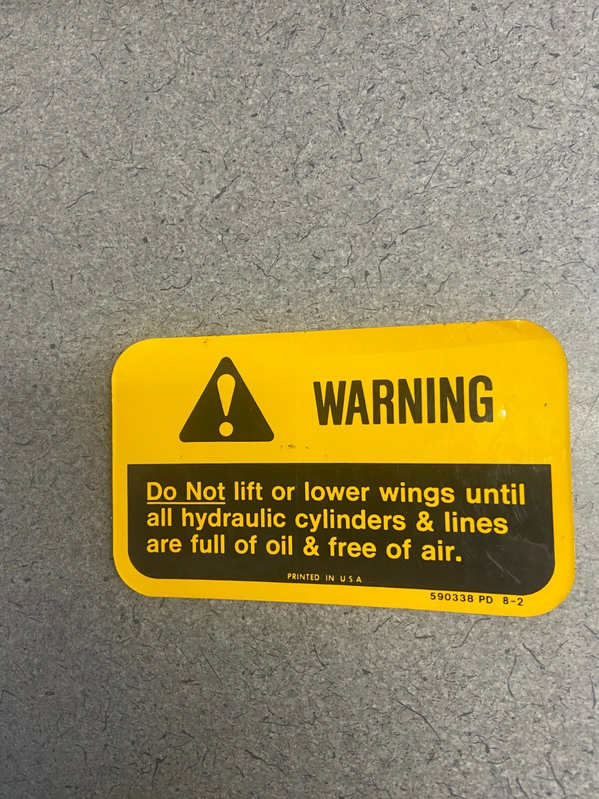 CYLINDER WINGS WARNING DECAL W960505 | eBay
