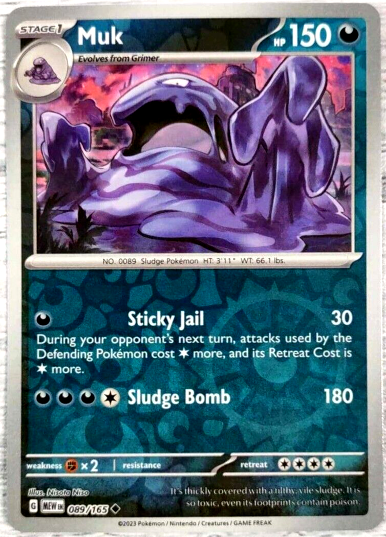 Muk Reverse Holo Pokemon TCG Card 089/165 | eBay