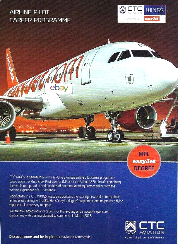 EASYJET 2014 AIRBUS A320 AIRLINE PILOT CADET PROGRAMME CTC WINGS ...