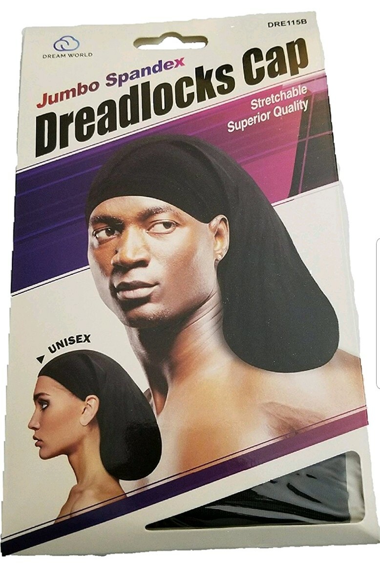 Quality Jumbo Spandex Dread Rasta Locks Cover Dreadlock Cap 115B Black ...