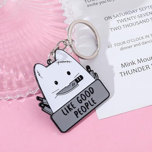 Funny Cat Keychains for Women Men | Cool Metal Enamel Key Holder Cat ...