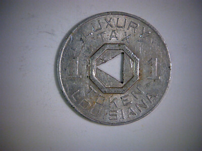 Louisiana Luxury Tax Token Coin 1936-1938 Aluminum 1 Mill Triangle ...