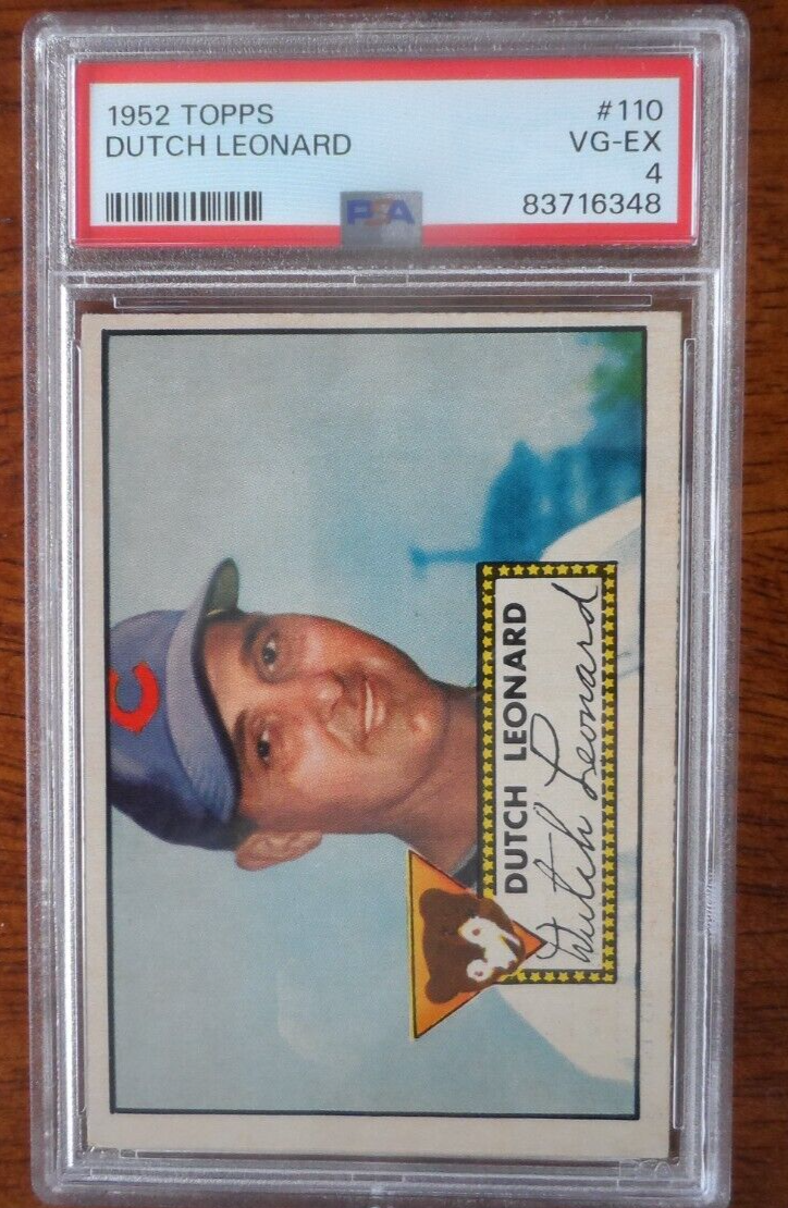 1952 TOPPS BASEBALL #110 DUTCH LEONARD CHICAGO CUBS PSA 4 G-425 | eBay