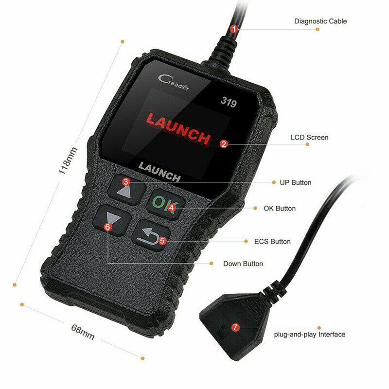 Toyota Prius OBD2 LAUNCH CR319 Car Diagnostic Tool Reset Scanner Code ...