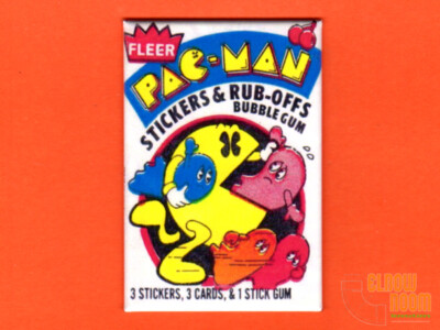 Pac-Man bubble gum card wrapper art 2x3" fridge magnet wax pack Fleer ...