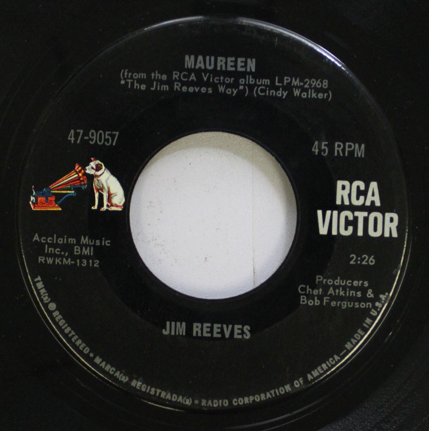 Country 45 Jim Reeves - I Won'T Come In While He'S There / Maureen On ...