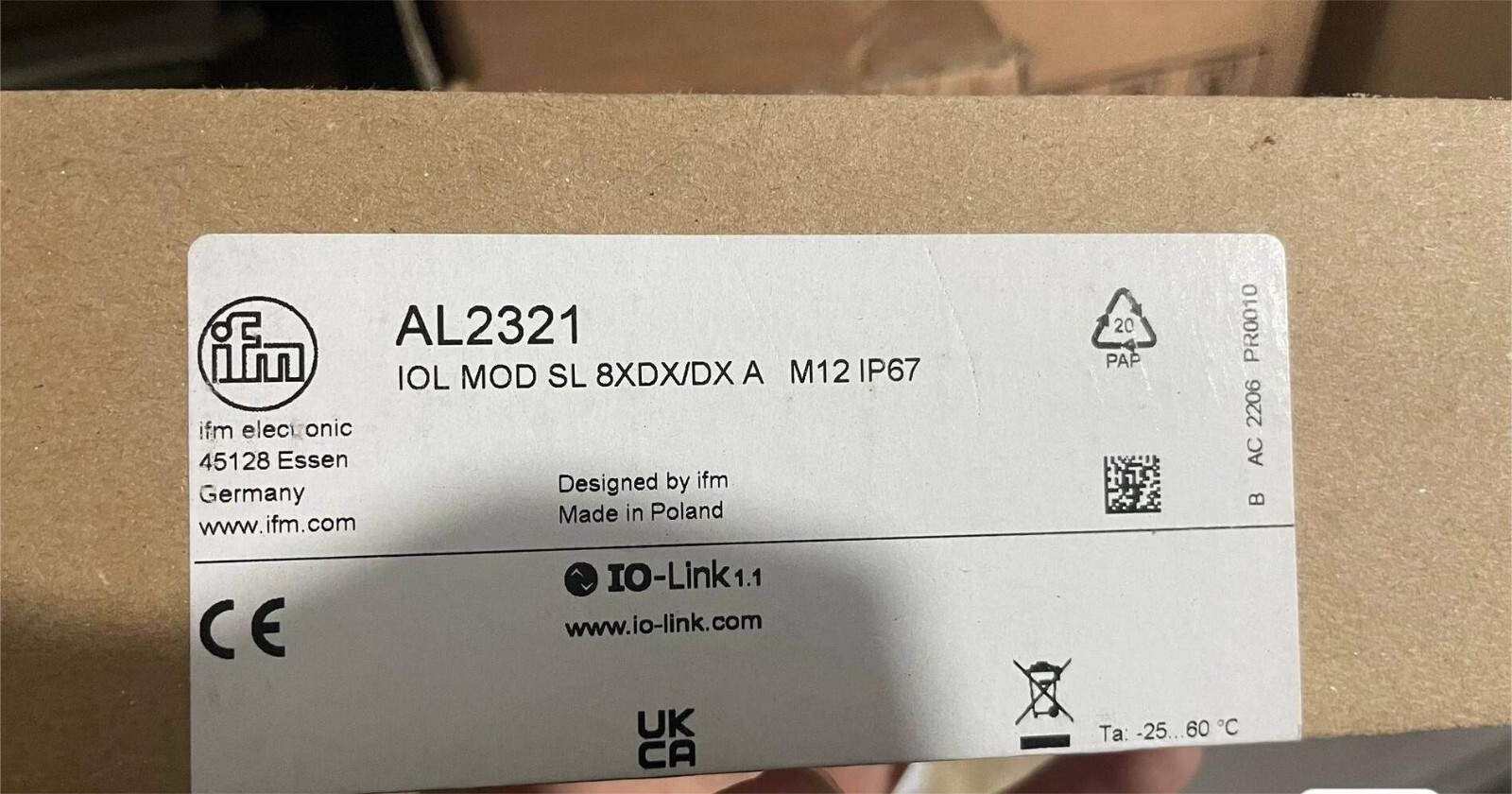 IFM AL2321 IOL MOD SL 8XDX/DX A M12 IP67 NEW IN BOX .DHL/UPS | eBay