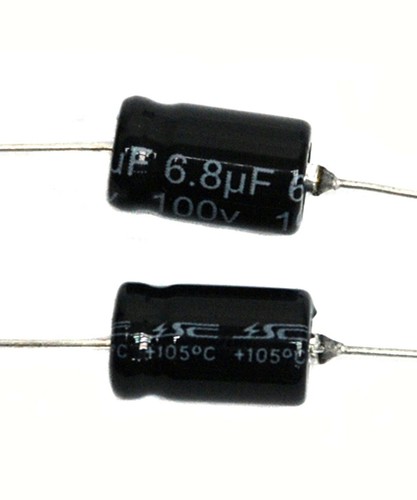 200x NP Electrolytic Capacitor NPT 6.8uF 100V 105℃ 2000hr φ10x24mm ...