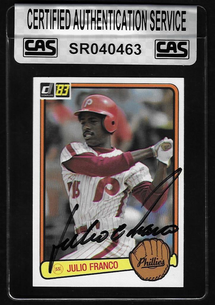 JULIO FRANCO Signed 1983 Donruss Rookie #525 AUTO CAS Authentic ...