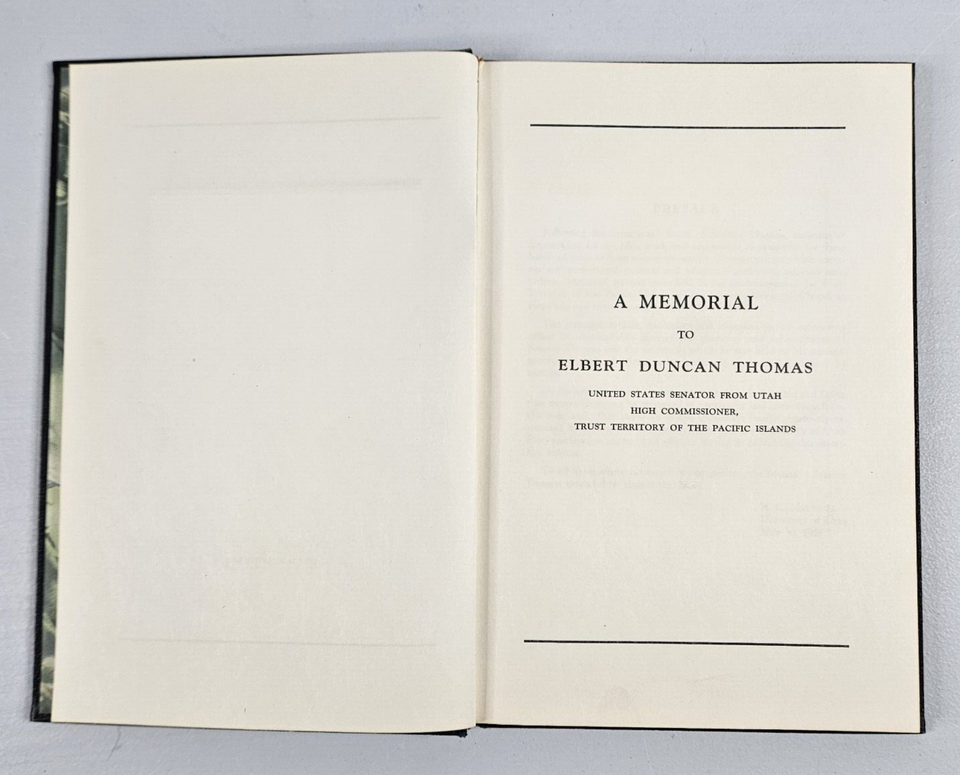 Elbert Duncan Thomas Memorial USA Senator From Utah High Commissioner ...
