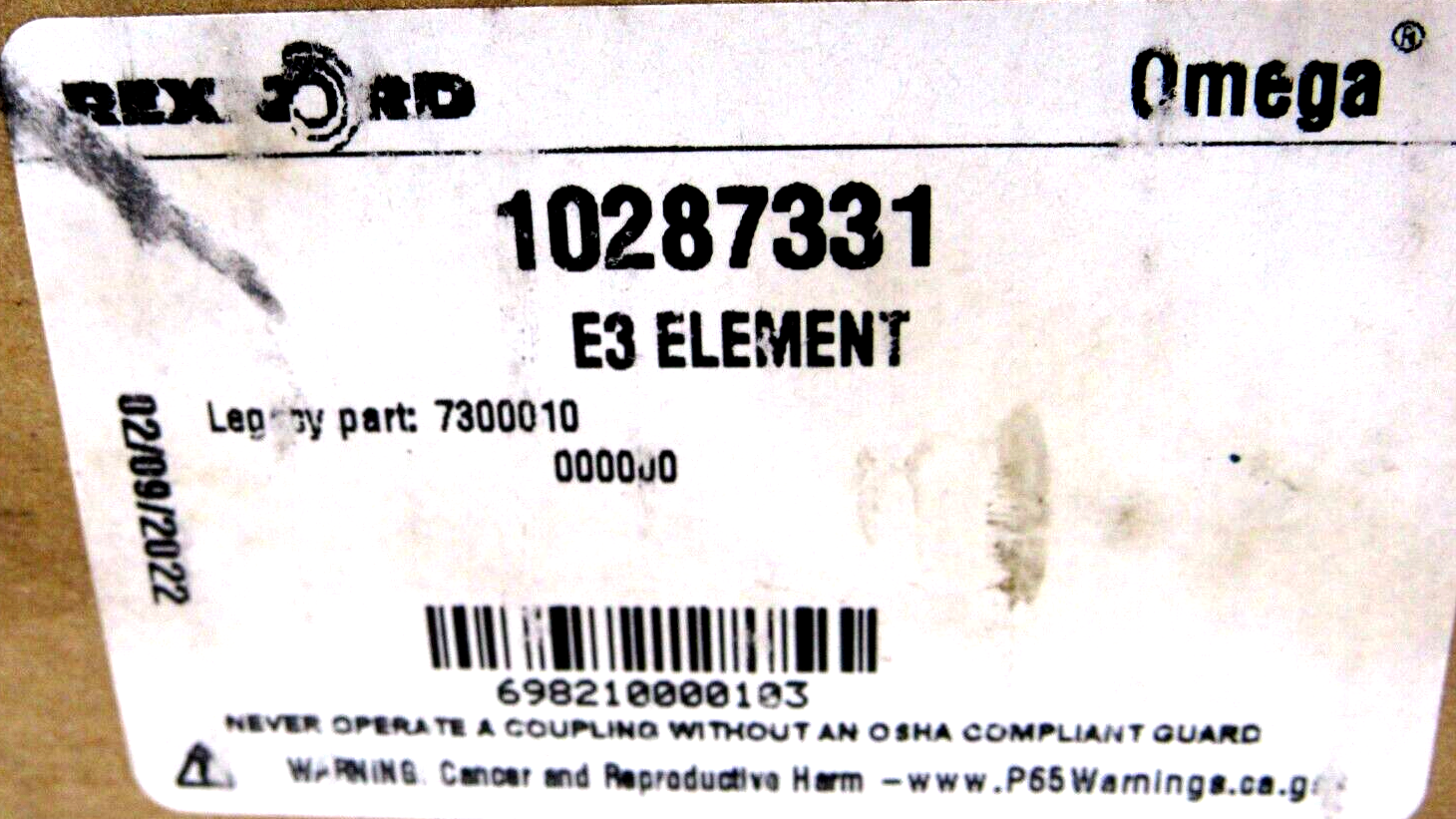 Rexnord 10287331 Omega E3 Elastomer Coupling Element for sale online | eBay