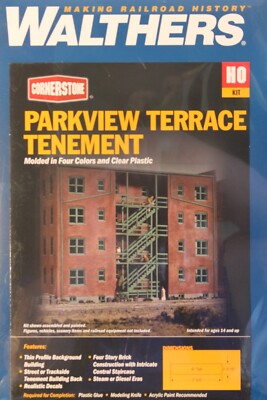 Walthers Cornerstone - Parkview Terrace Tenement - HO Scale - 933-3177 ...