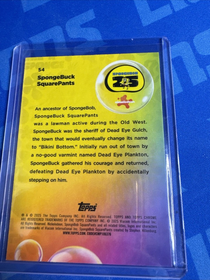 2025 Topps Chrome SpongeBob SquarePants Spongebuck SquarePants /199 #54 ...