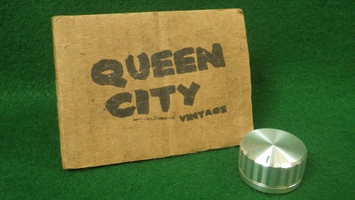 NOS Vintage Spun/Brushed/Machined Aluminum Stereo/Device Knob 1-5/16" x ...