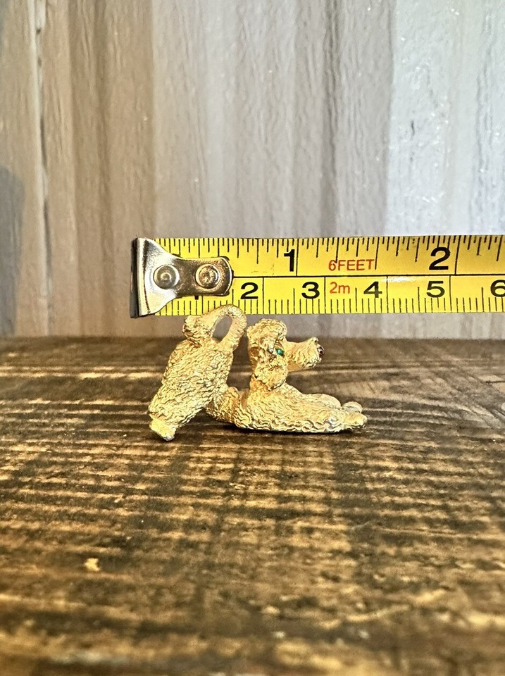 RARE VTG MCM 3 Poodle Lot Figurines Small Gold Dog Miniature ...