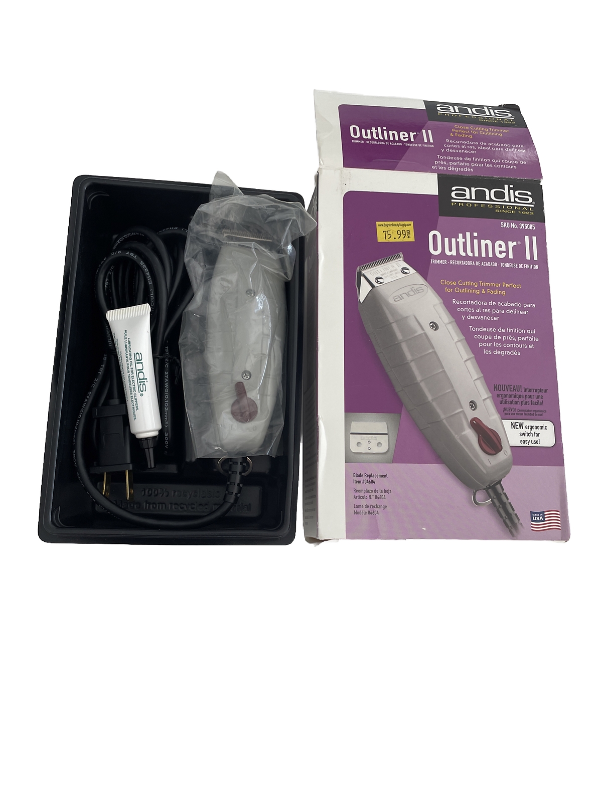 Andis Outliner II Square Blade Corded Trimmer, Gray - 04603 | eBay