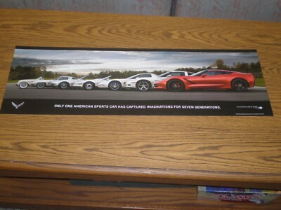Authentic Generation Corvette Poster w/2020 Corvette Stingray 10" x 30 ...
