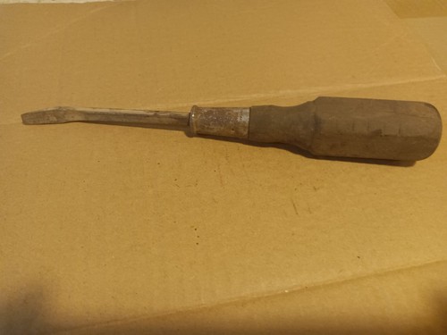Vintage Unbranded Flat Head Screwdriver w/ Wooden Handle 8-1/2” Long | eBay