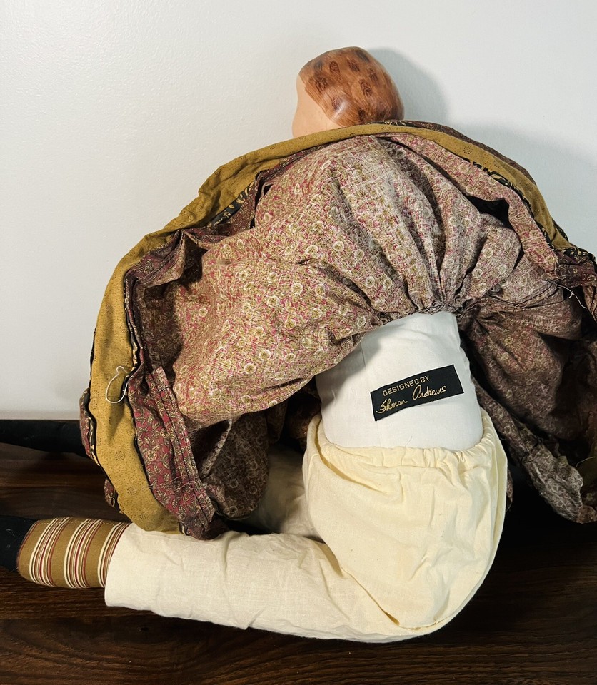 34" Vintage Folk Art Primitive Style Doll By Artist Sharon Andrews ...