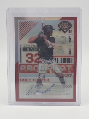 COLE FOSTER 2024 PANINI PROSPECT EDITION RED HOLO PROSPECT AUTOGRAPH ...