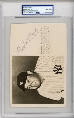 BABE RUTH * Signed Postcard * Auto Autograph * PSA/DNA 8 | eBay