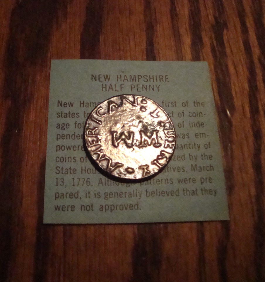 NINE VINTAGE COLONIAL COIN REPLICAS/50 YEAR OLD SET/MADE IN U.S.A ...