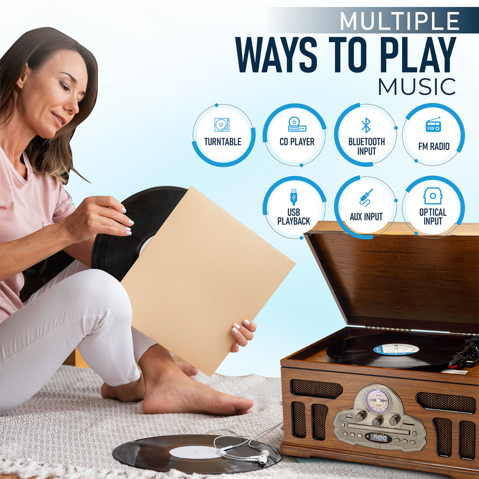 SoundBeast All-in-One Turntable - Record Player Bluetooth CD Cassette ...