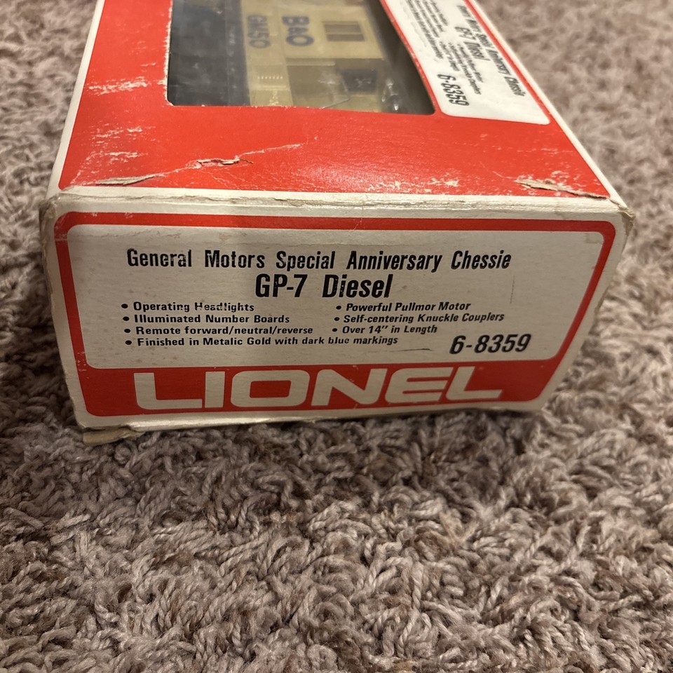 Lionel 6-8359 O Gauge Chessie System GM Gold GP7 Diesel Engine/Box LN ...