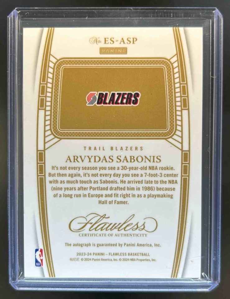 2023-24 Panini Flawless Arvydas Sabonis Excellence Signatures Ruby Auto #2/15 | eBay