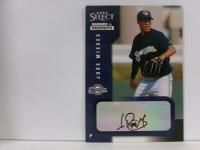 2002 Select Rookies & Prospects Auto Jose Mieses (Black Ink) #49 Auto ...